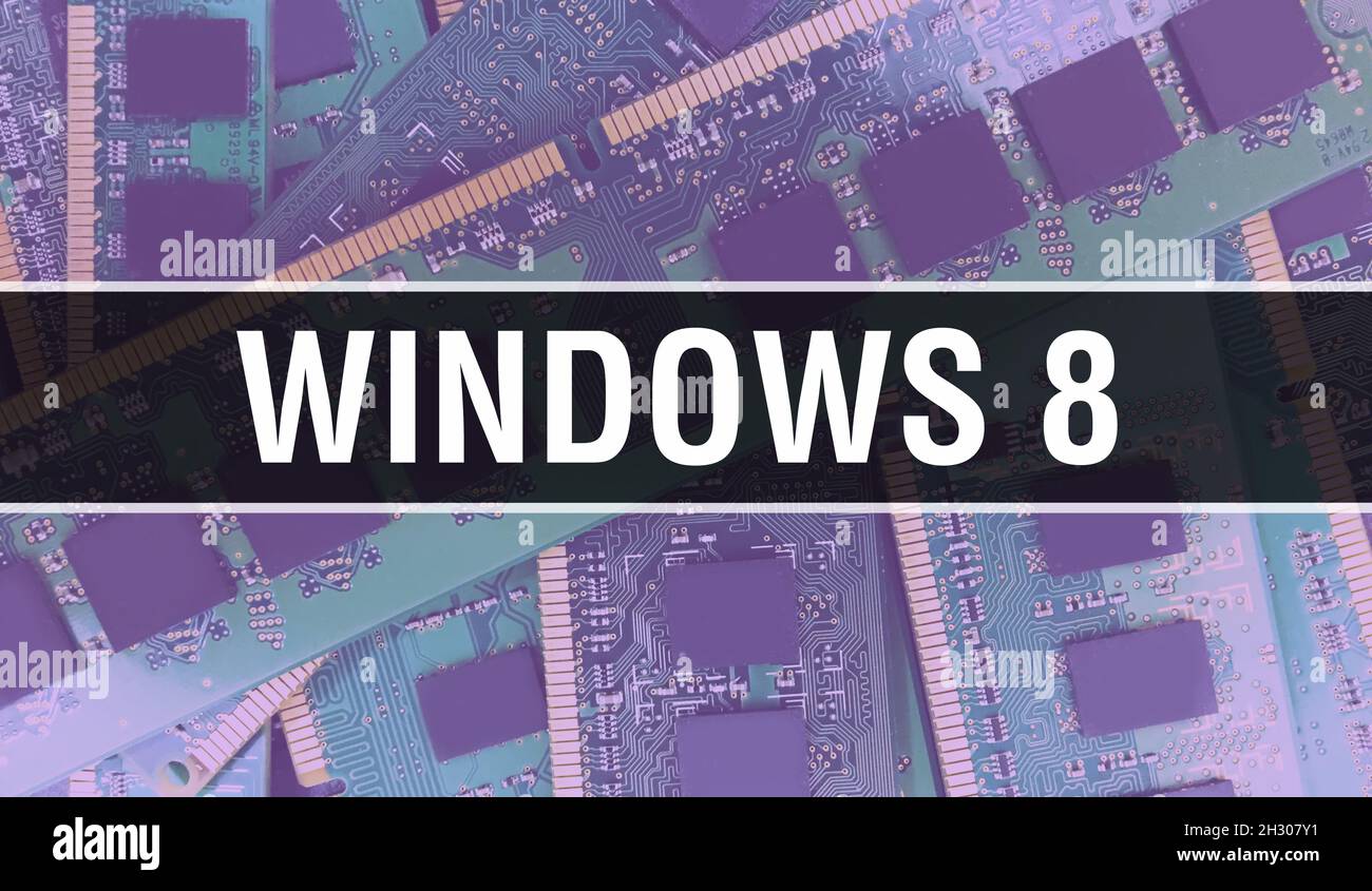 Windows 8 with Electronic components on integrated circuit board ...