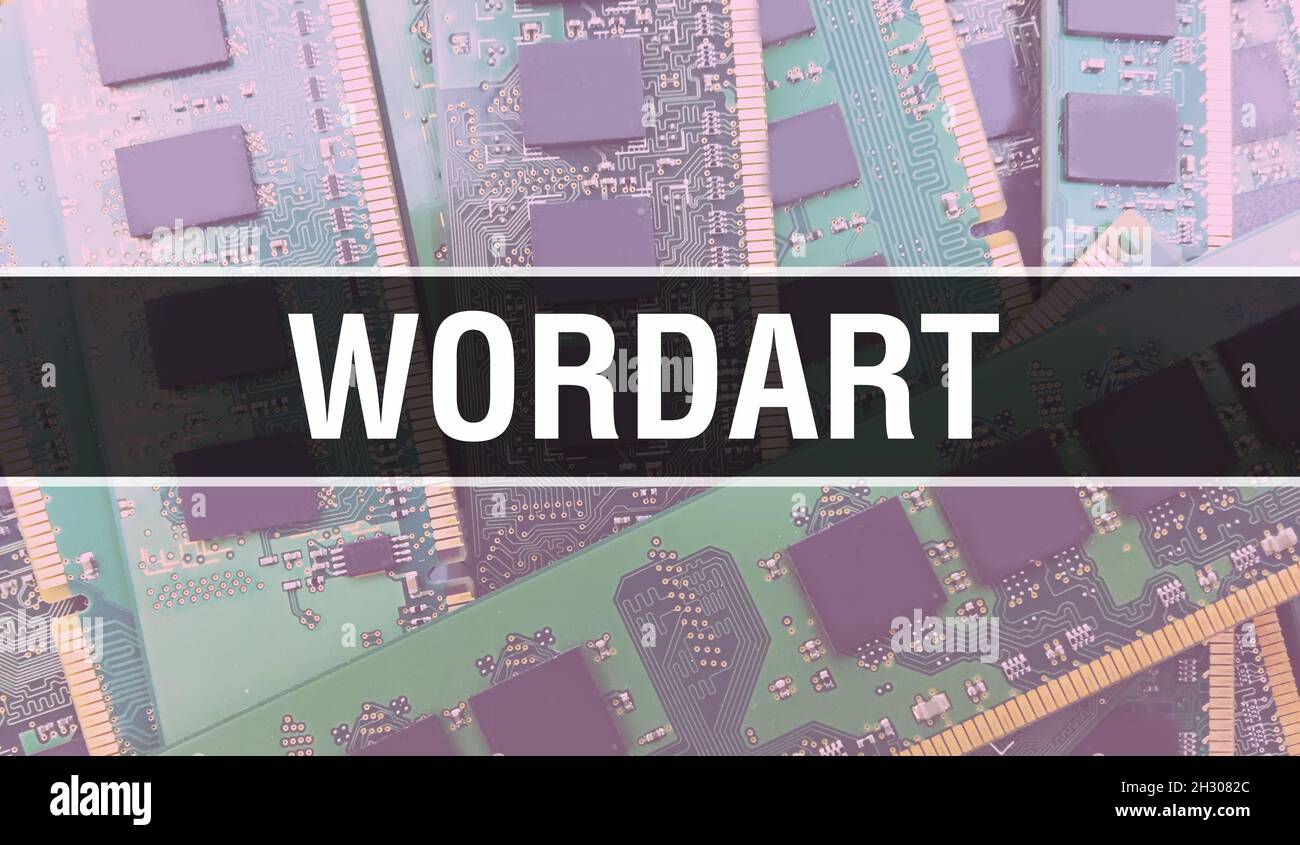 WordArt text written on Circuit Board Electronic abstract technology ...