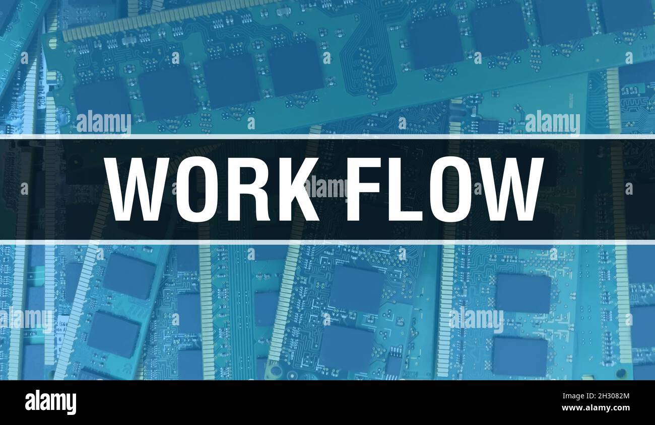 Work Flow with Electronic Computer Hardware technology background ...