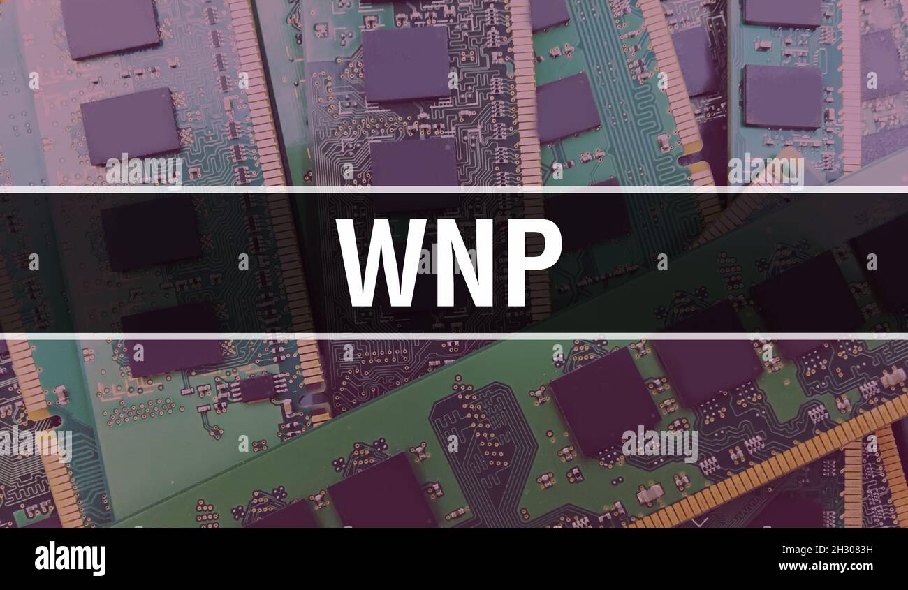 WNP text written on Circuit Board Electronic abstract technology ...