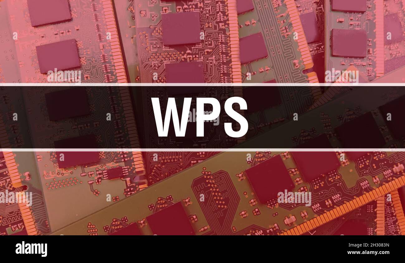 Wps Text Written On Circuit Board Electronic Abstract Technology