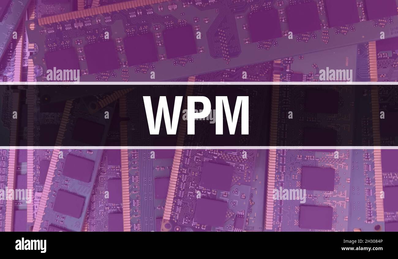 WPM with Electronic Computer Hardware technology background. Abstract background with Electronic ...