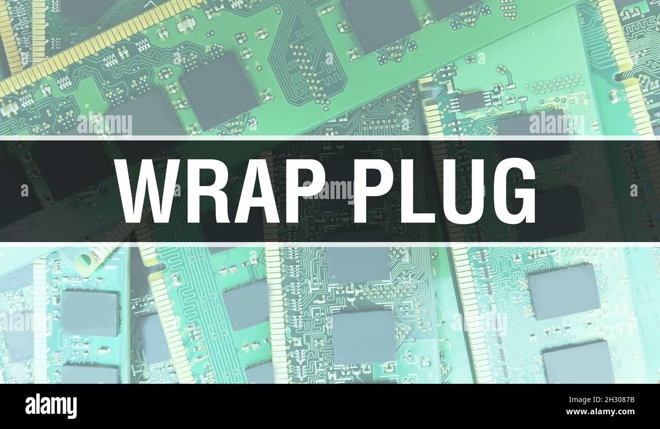Wrap Plug concept with Electronic Integrated Circuit on circuit board ...