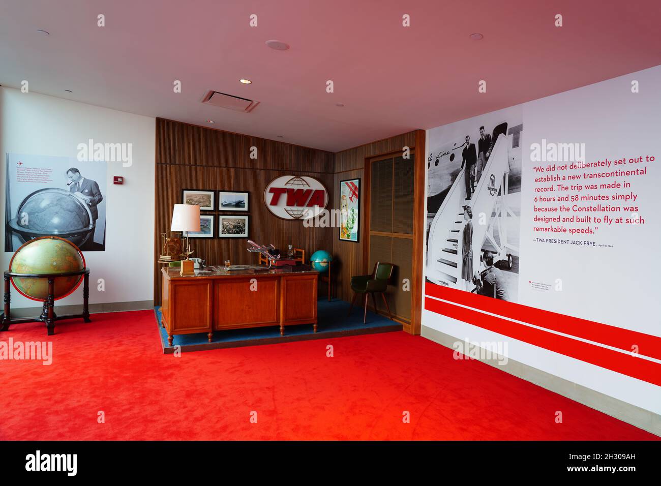 NEW YORK -8 OCT 2021- Interior view of the TWA Hotel in the landmark ...