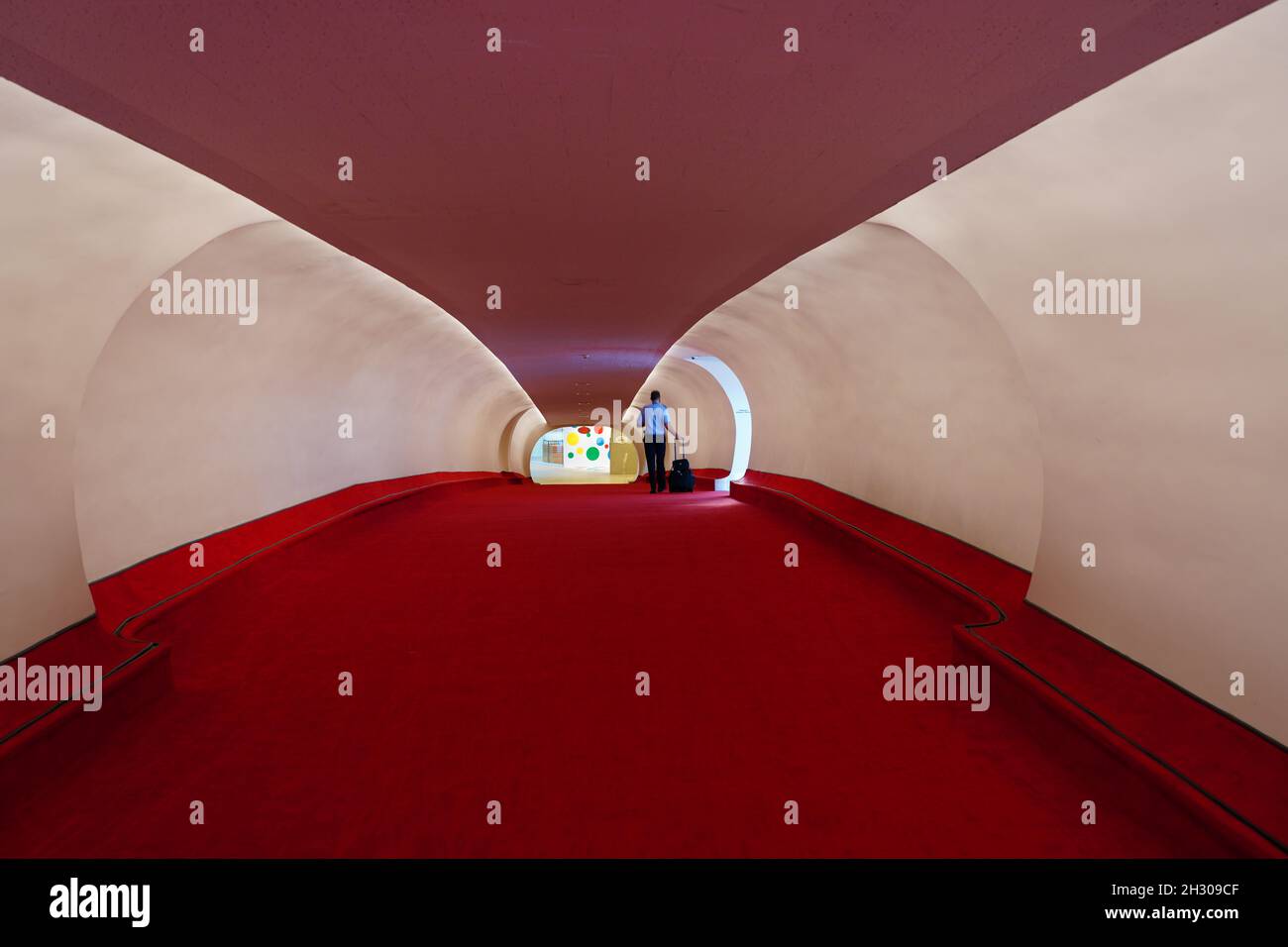 NEW YORK -8 OCT 2021- Interior view of the TWA Hotel in the landmark ...