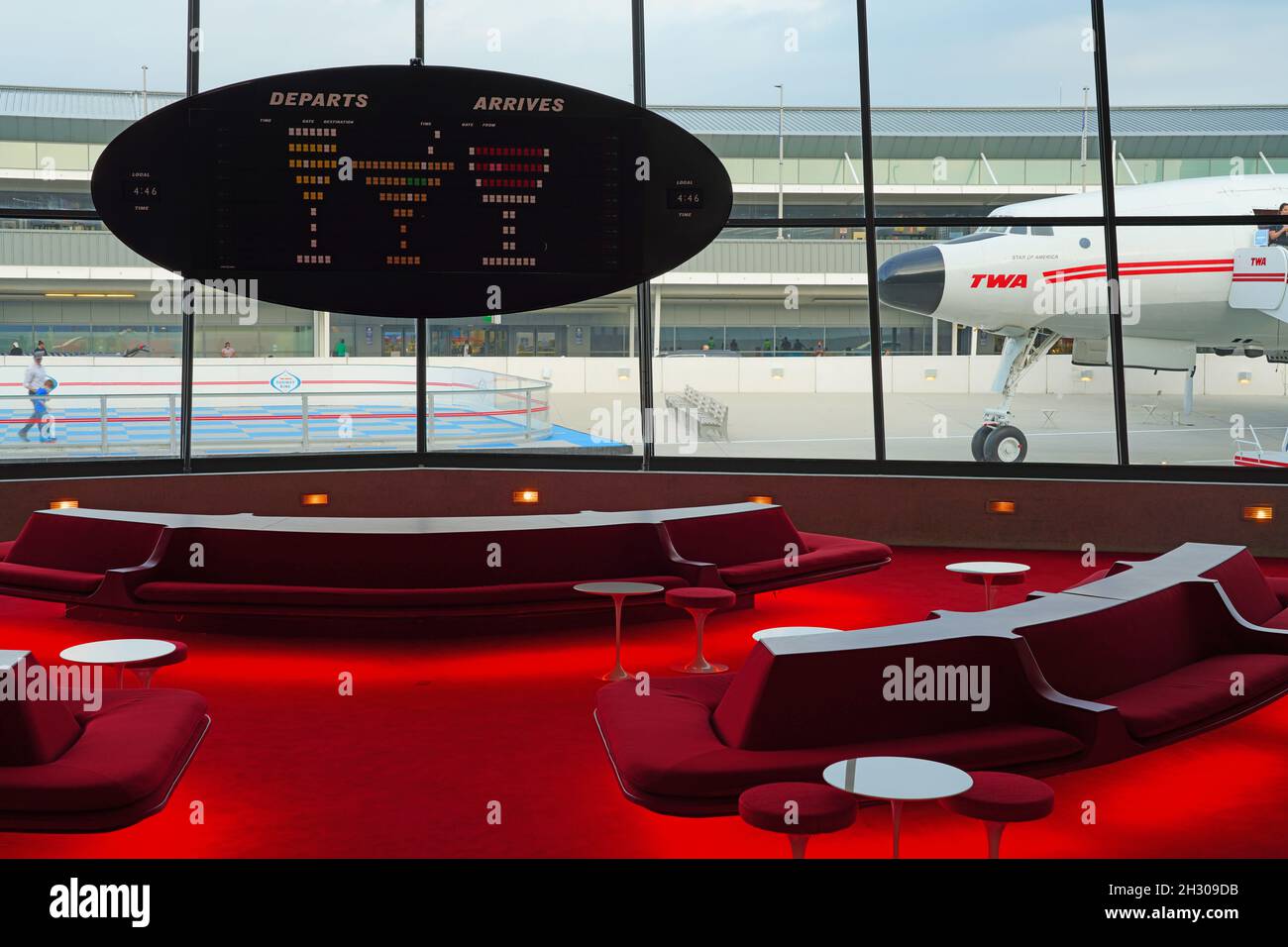 NEW YORK -8 OCT 2021- Interior view of the TWA Hotel in the landmark ...