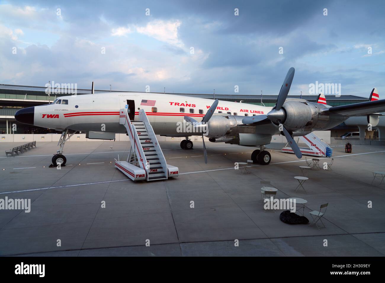 NEW YORK -8 OCT 2021- View of a Lockeed Super Constellation (Connie ...