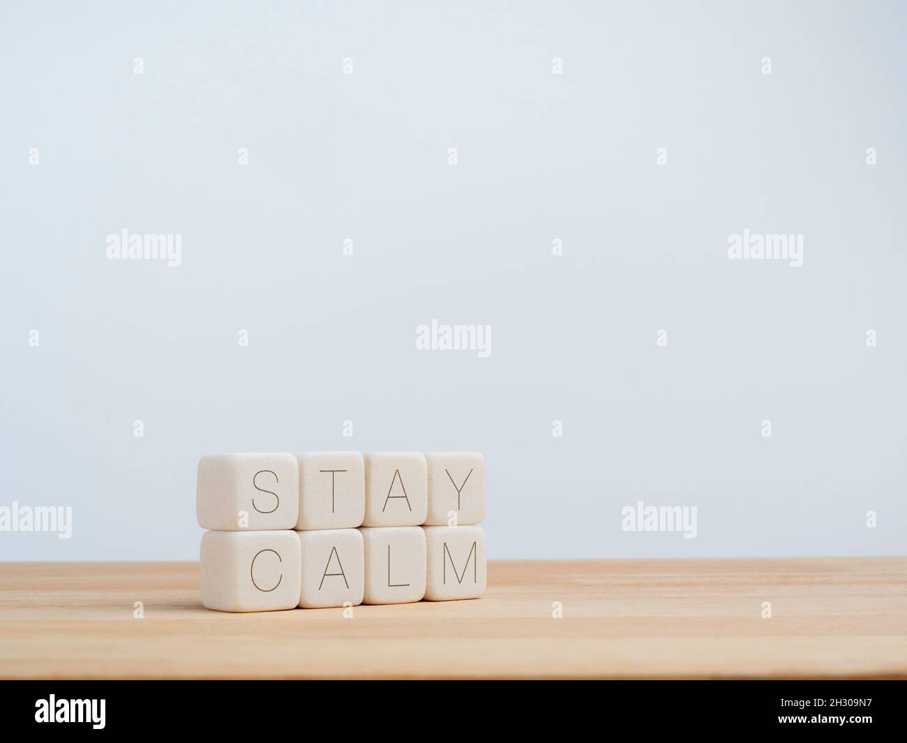 Stay calm concept. Words, "STAY CALM" with modern thin font on white ...
