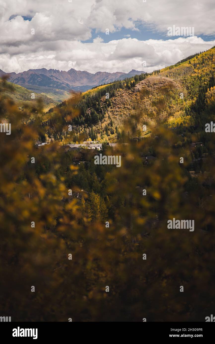 Landscape View over Vail, Colorado during fall Stock Photo - Alamy