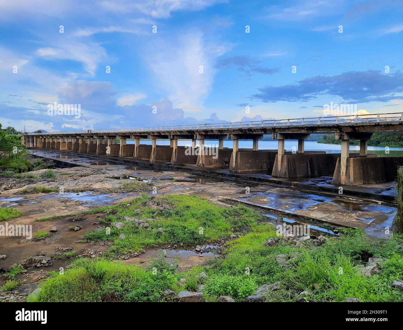 A beautiful bridge with sluice gates Stock Photo - Alamy