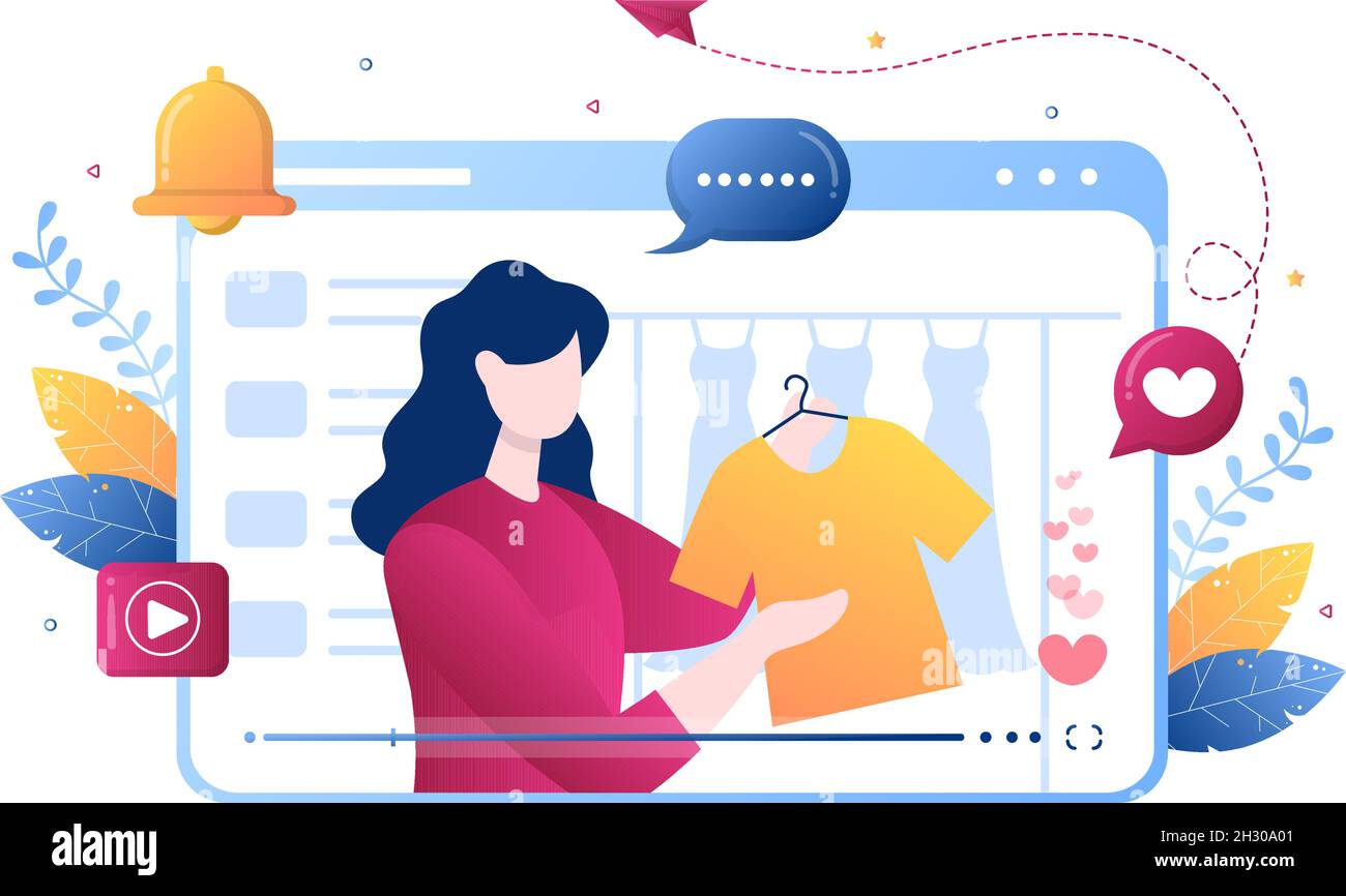 Video Tutorials with Woman Reviewing Products, Shopping, Fashion, Beauty via Online Channel for ...