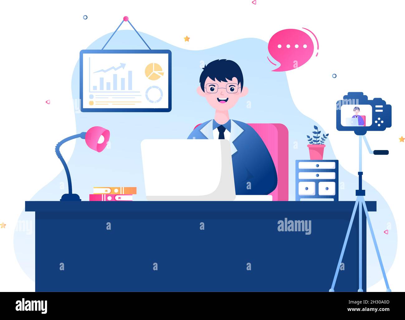 Video Tutorials Background Vector Illustration. Watching and Streaming ...