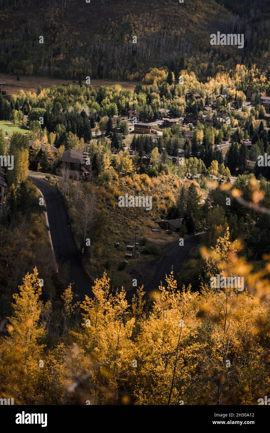 Landscape View over Vail, Colorado during fall Stock Photo - Alamy