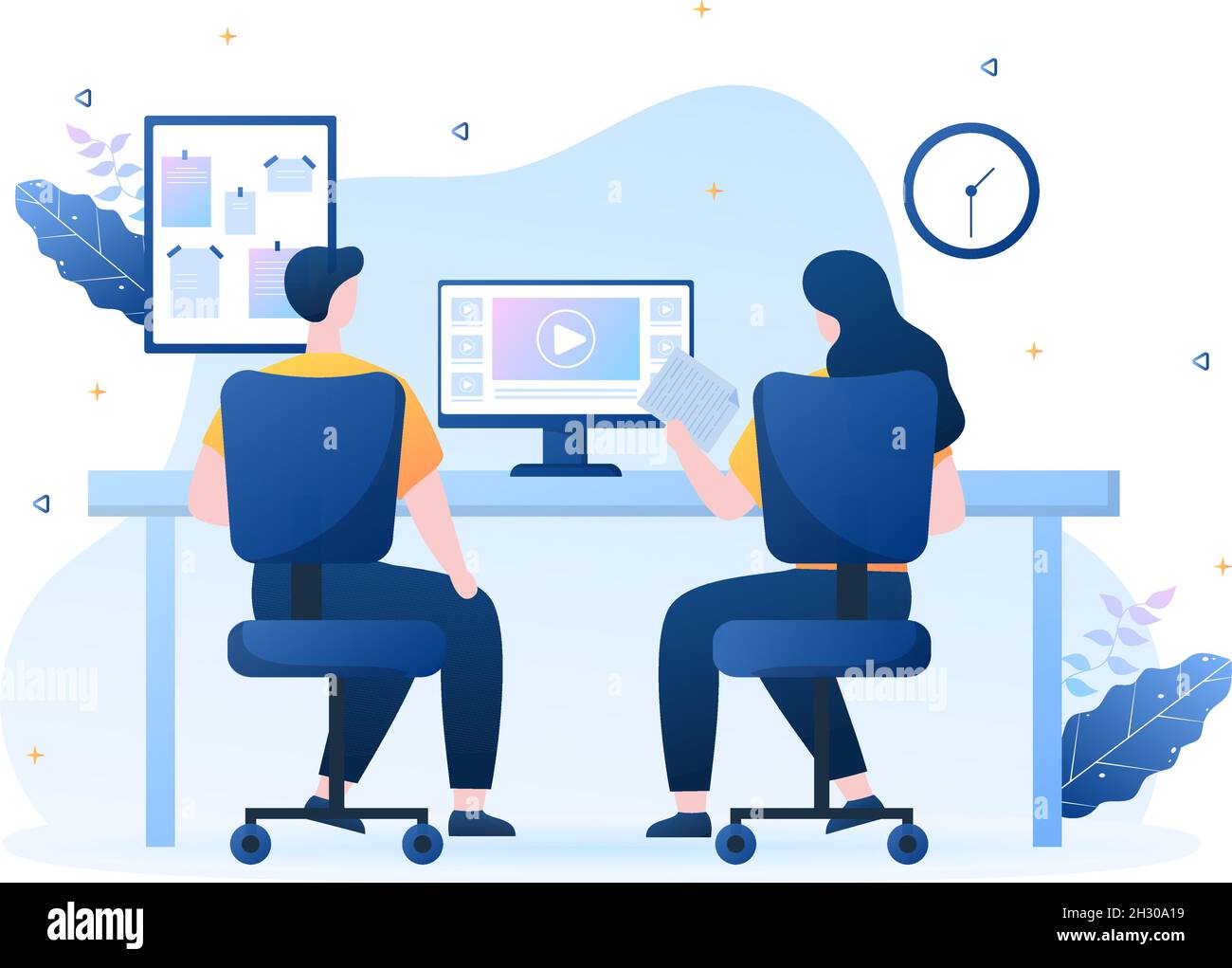 Video Tutorials Background Vector Illustration. Watching and Streaming ...