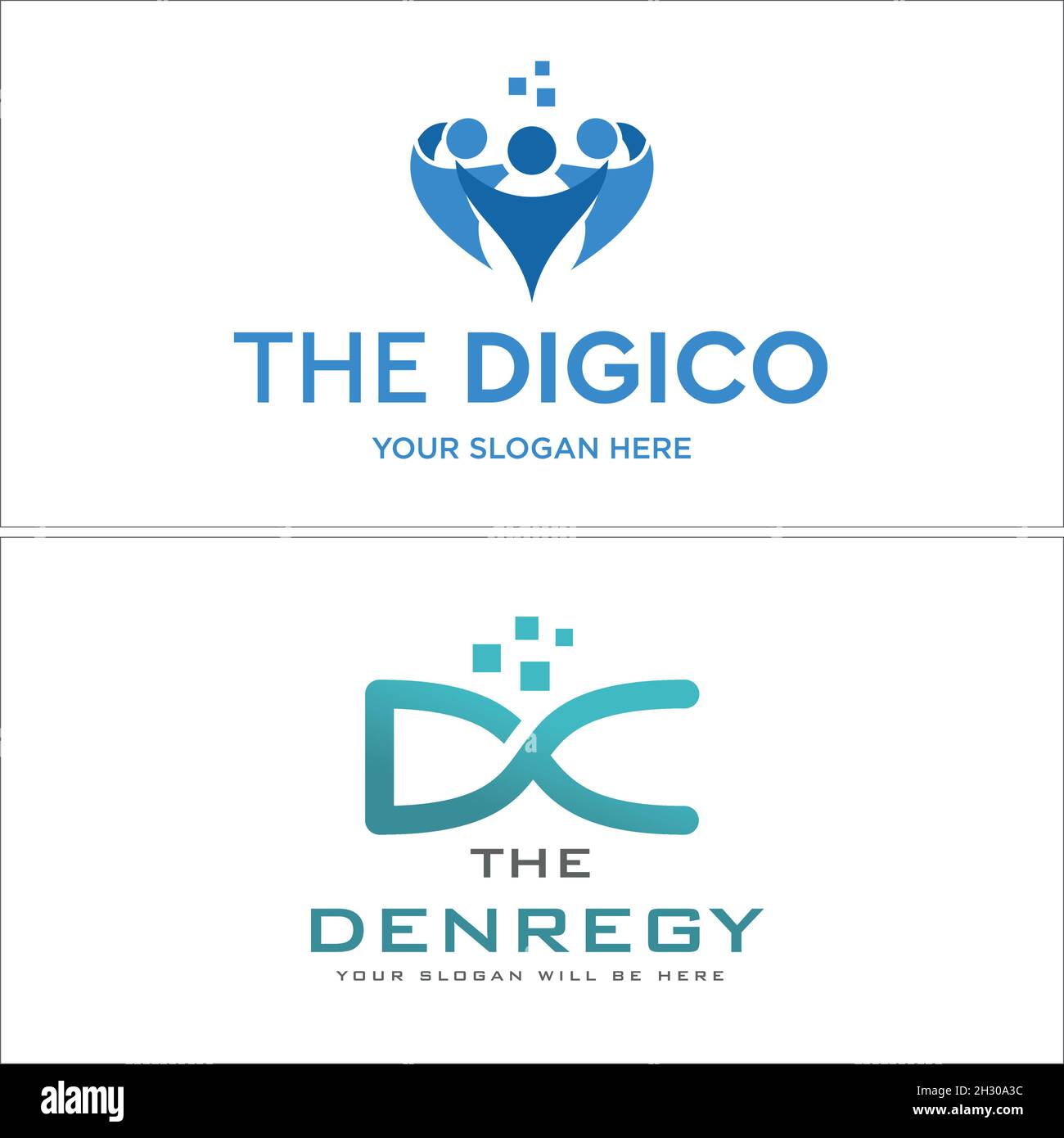 Modern community technology people pixel logo design Stock Vector Image ...