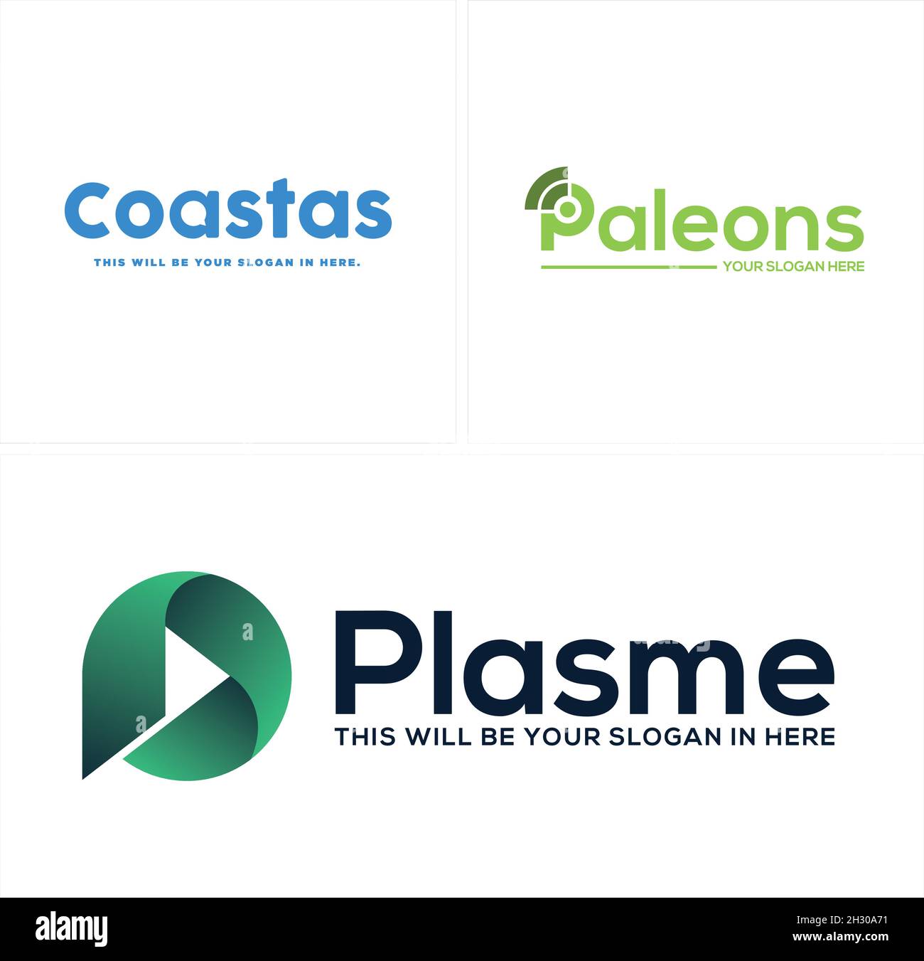 Modern communication chatting signal initial text P logo design Stock ...