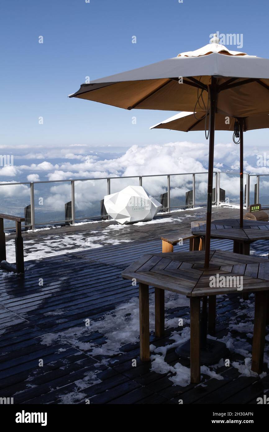 Nagano, Japan, 2021-22-10 , View of the observation deck at the Ryuoo ...