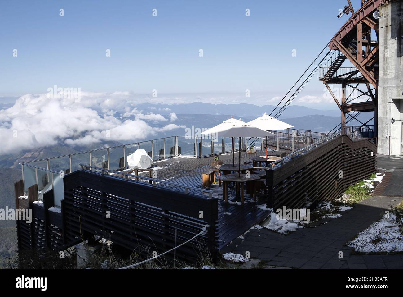 Nagano, Japan, 2021-22-10 , View of the observation deck and the ...