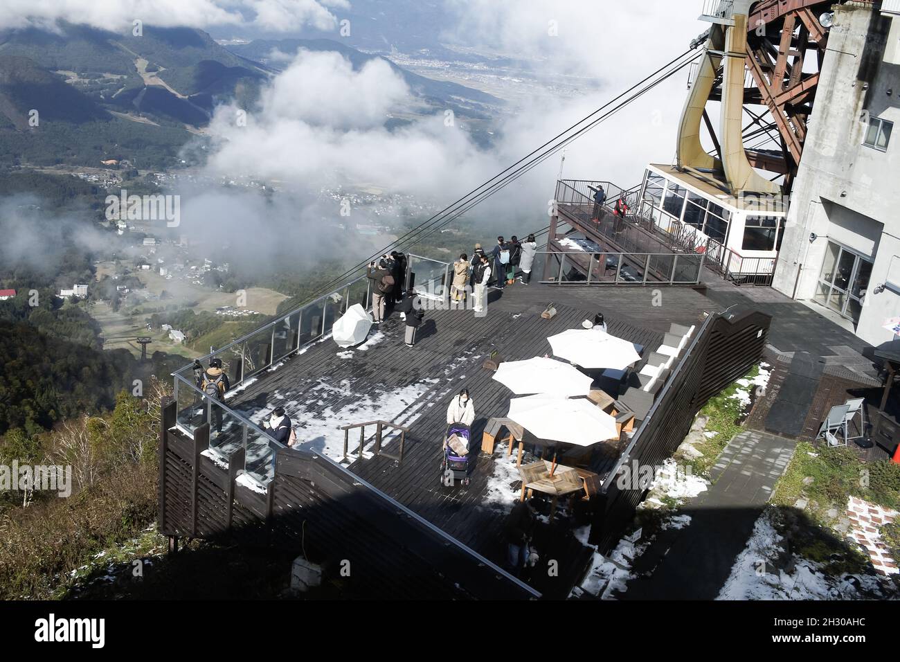 Nagano, Japan, 2021-22-10 , View of the observation deck and the ...