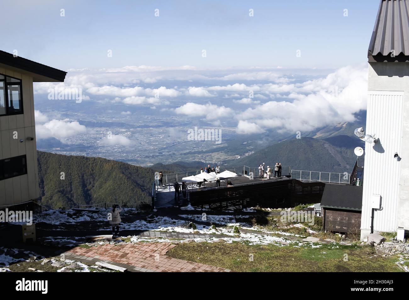 Nagano, Japan, 2021-22-10 , View of the observation deck at the Ryuoo ...