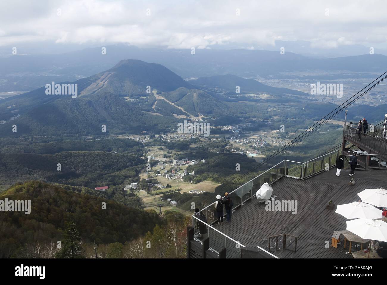 Nagano, Japan, 2021-22-10 , View of the observation deck at the Ryuoo ...