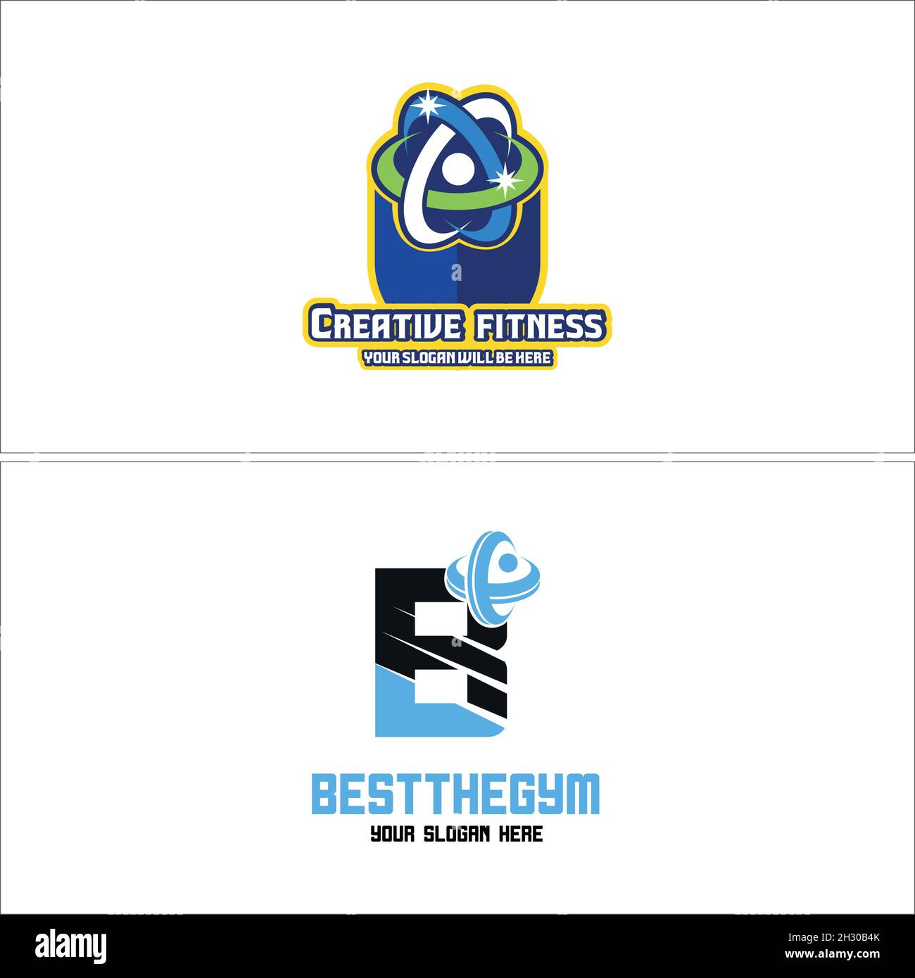 Modern fitness sport gym shield circular people logo design Stock ...