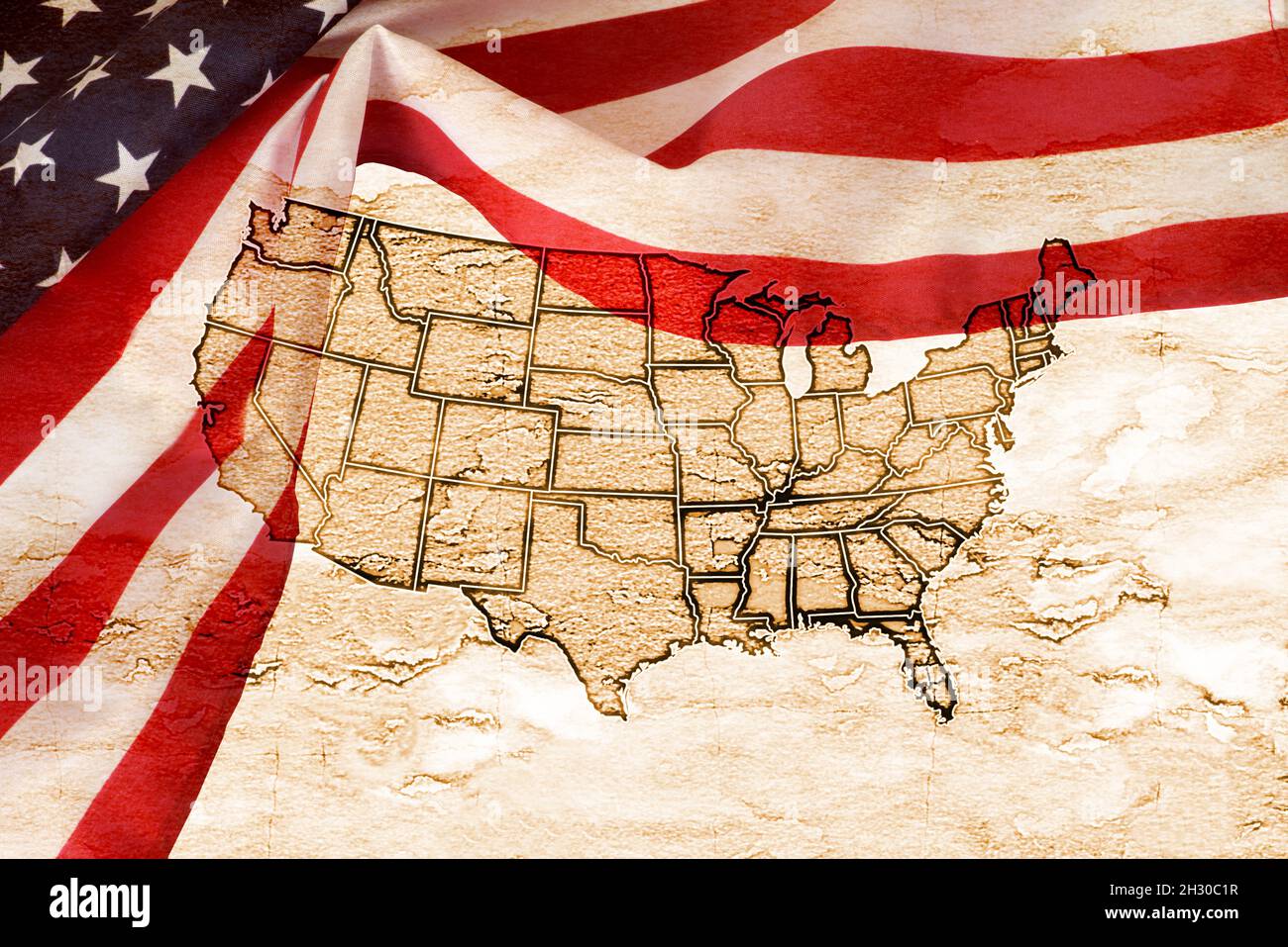 An old map of USA Stock Photo - Alamy