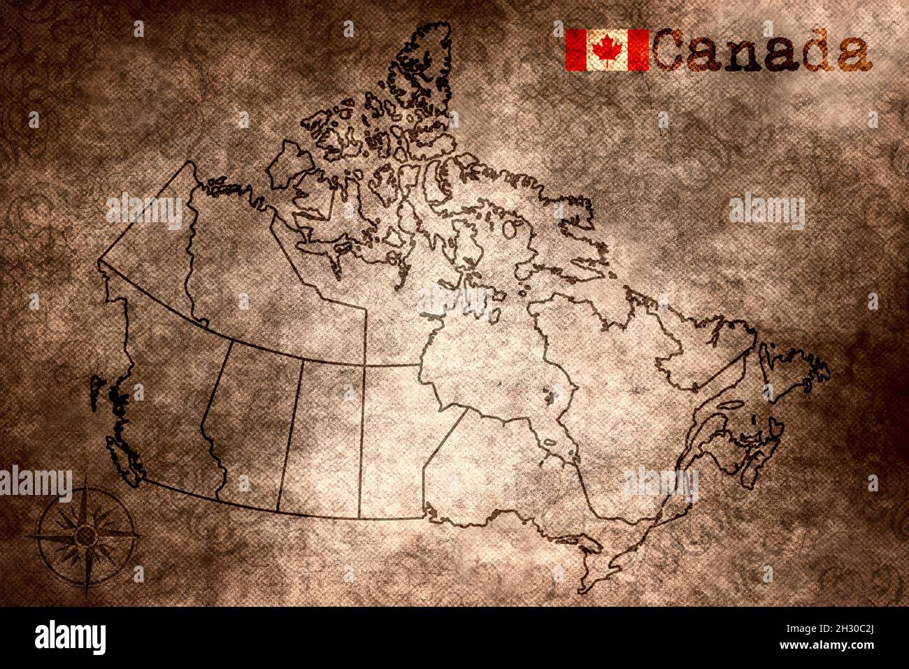 Old map of Canada Stock Photo - Alamy