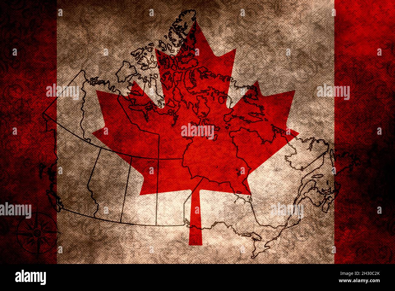 Old map of Canada Stock Photo - Alamy