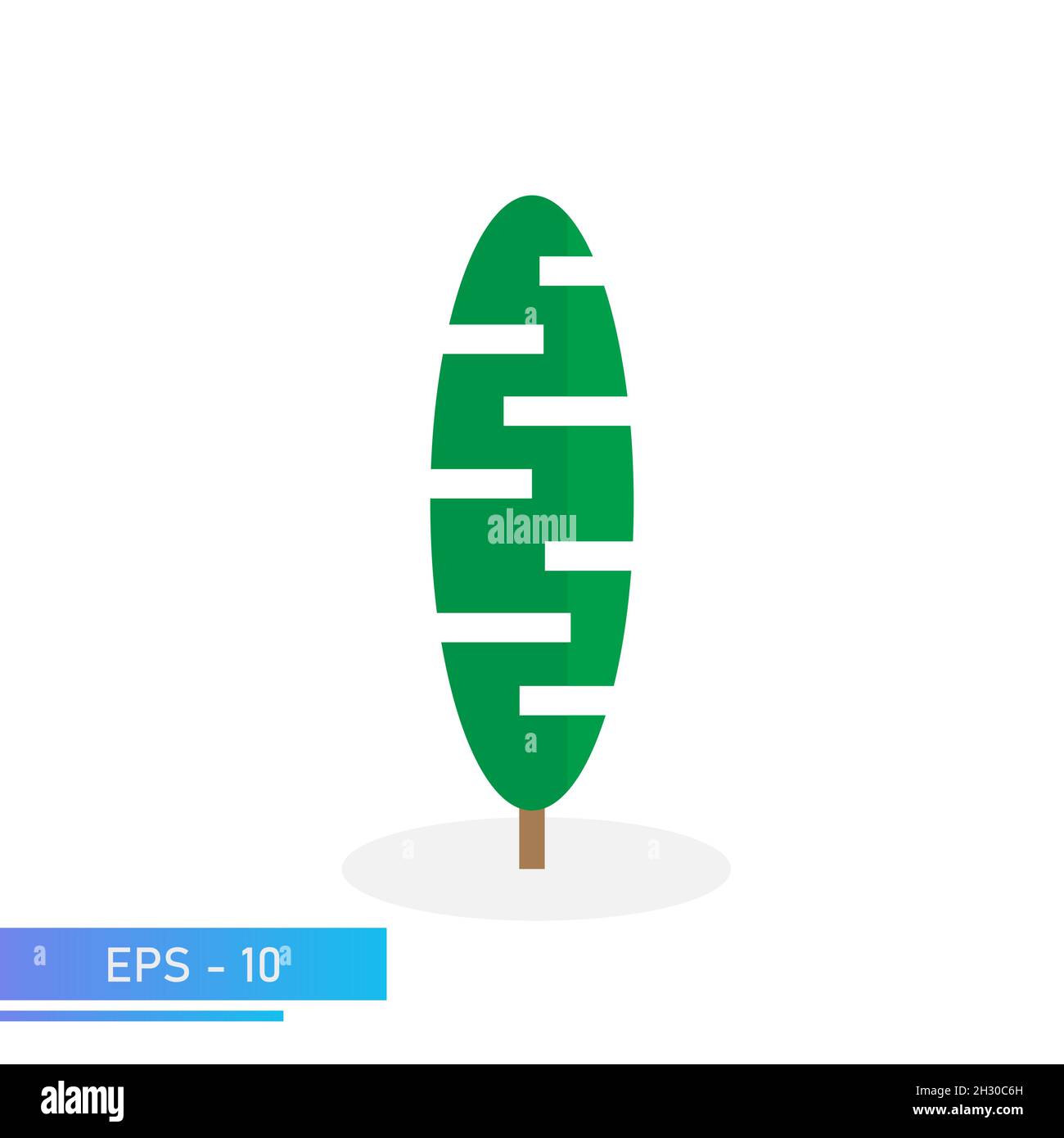 Simple rounded christmas tree in green color. Modern illustration. Flat vector illustration ...
