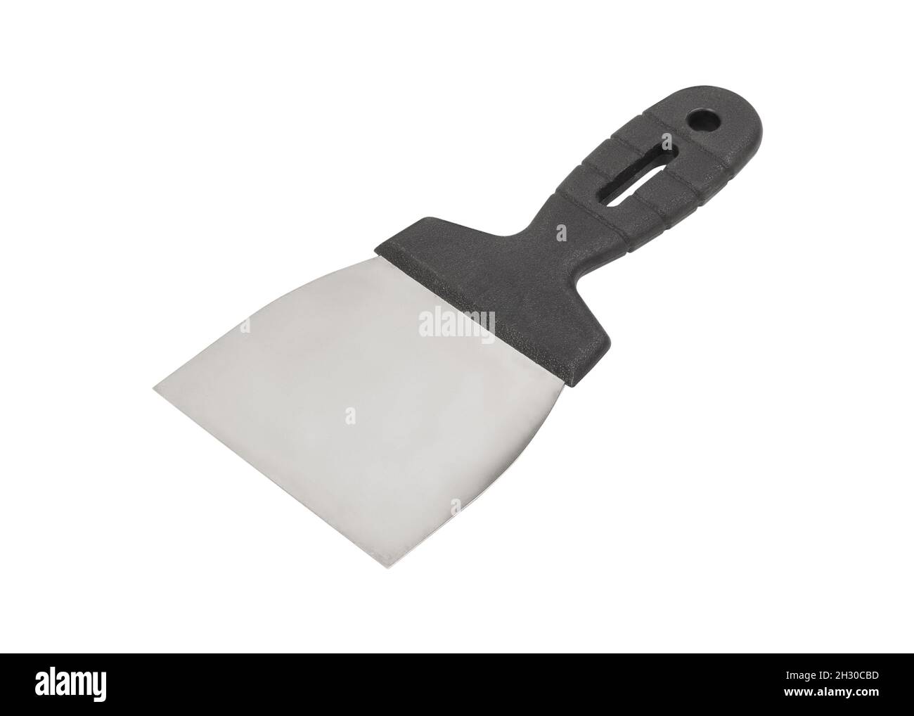 Construction spatula with dark handle isolated on white background ...