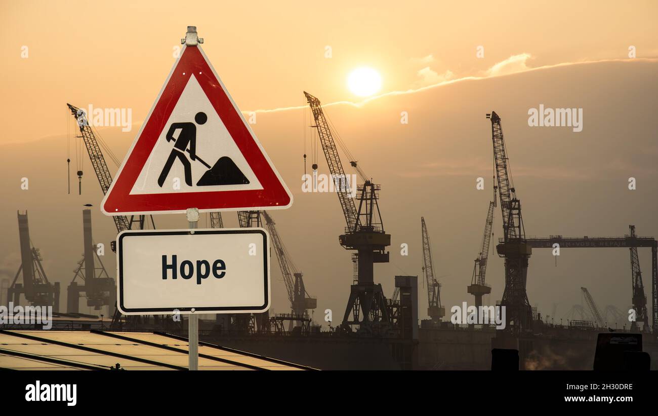 Street Sign the Direction Way to Hope Stock Photo - Alamy
