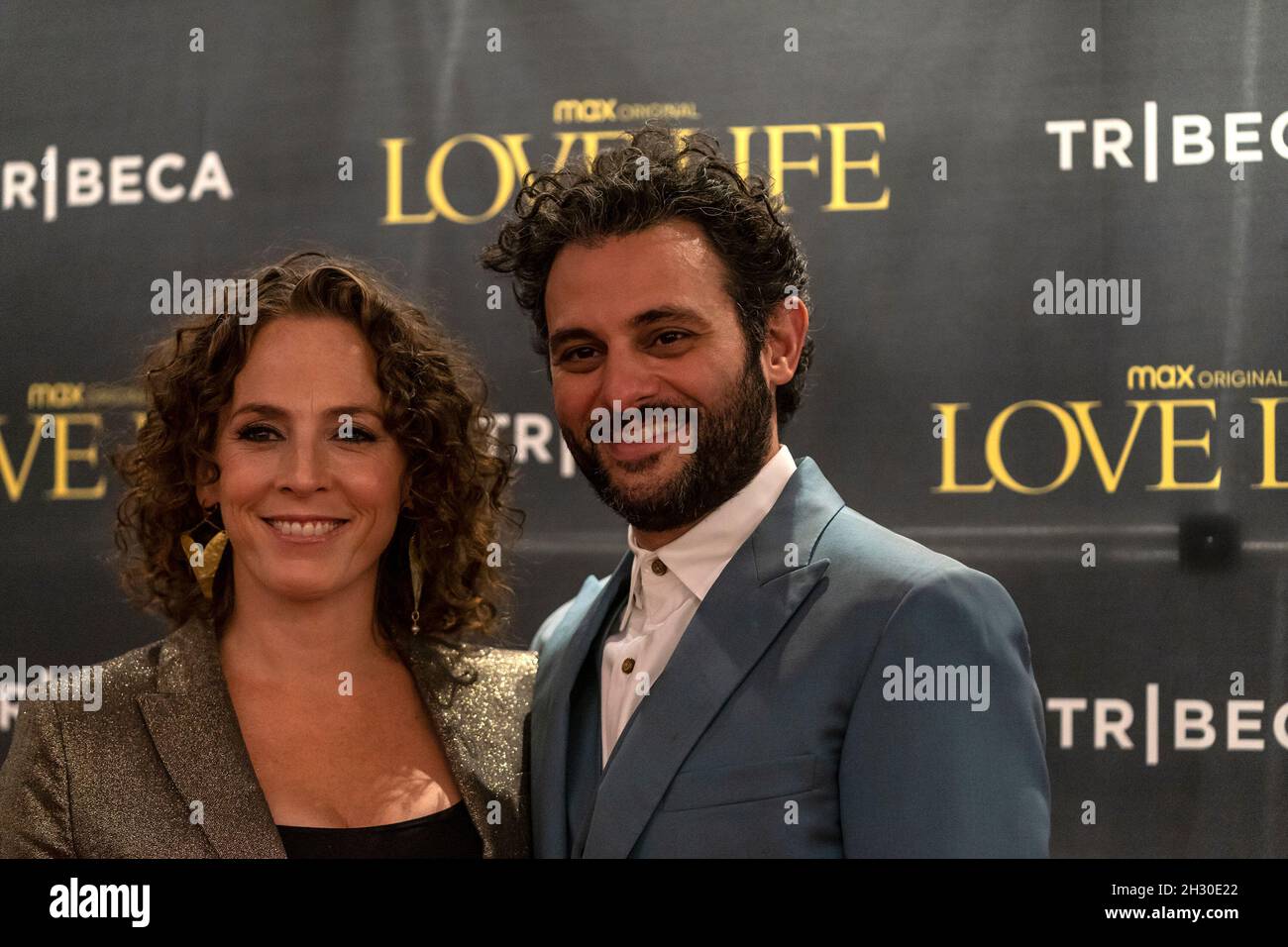 New York, October 24, 2021. Krissy Shields and Arian Moayed attend The Season Two premiere of ...