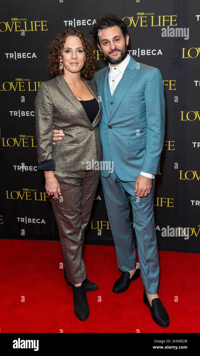 New York, October 24, 2021. Krissy Shields and Arian Moayed attend The Season Two premiere of ...