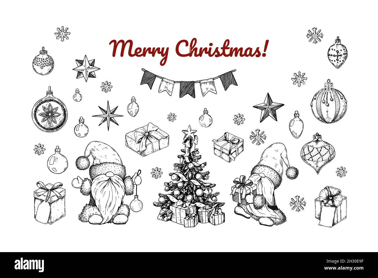 Christmas garland in glass Stock Vector Images - Alamy