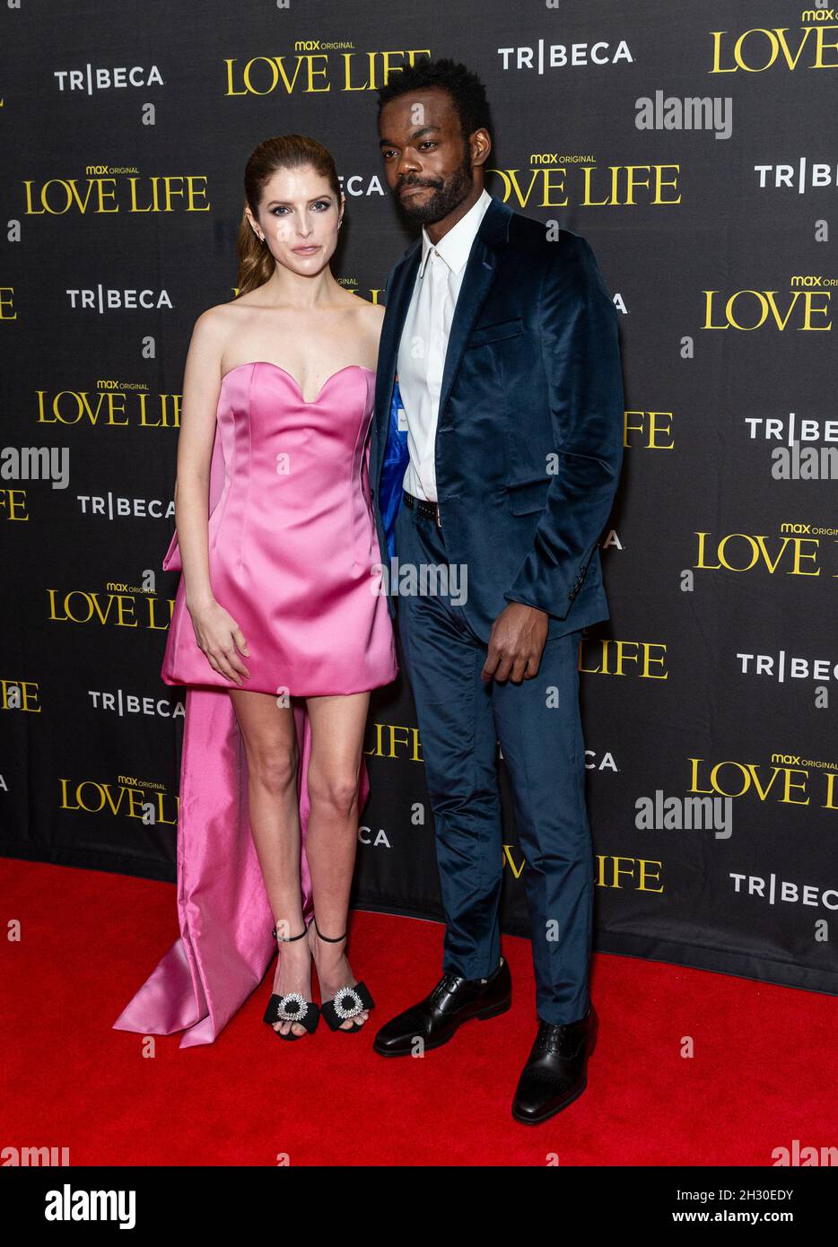 New York, NY - October 24, 2021: Anna Kendrick wearing dress by Lanvin ...