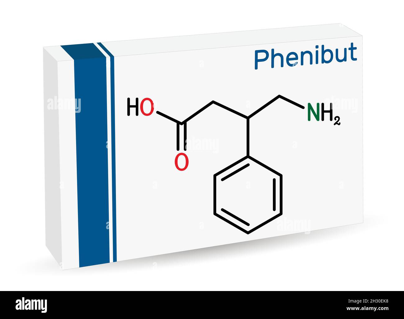 Phenibut molecule. It is central nervous system depressant with ...