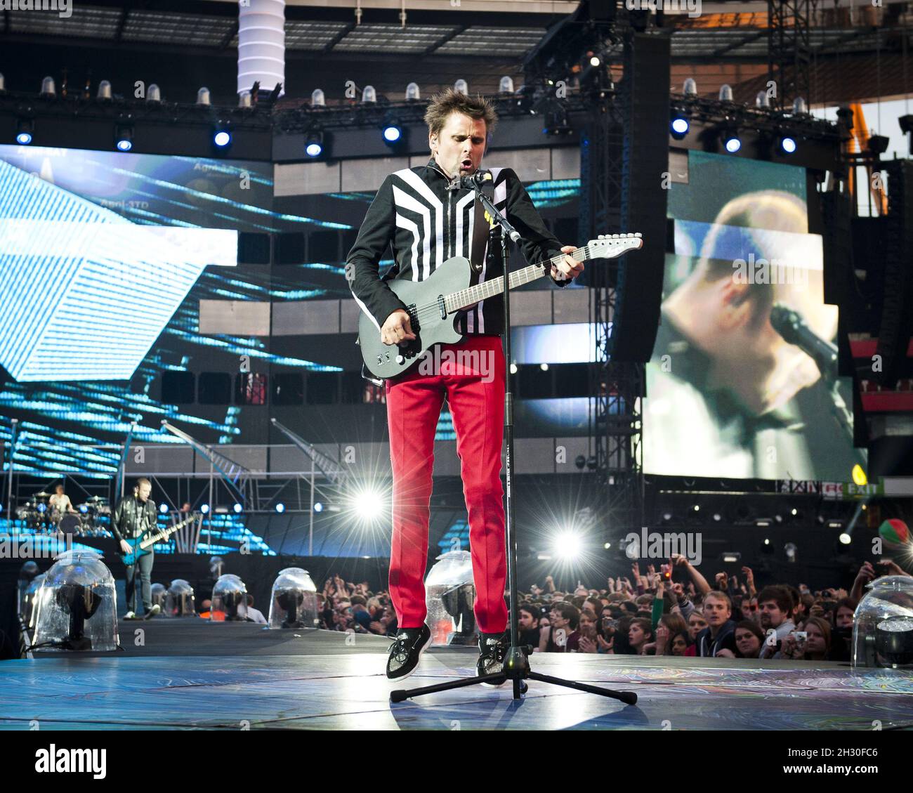 MUSE play live on stage at The Emirates Stadium - London Stock Photo ...