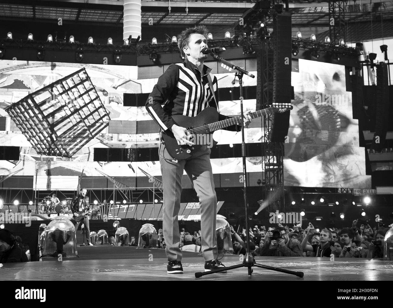 MUSE play live on stage at The Emirates Stadium - London Stock Photo ...