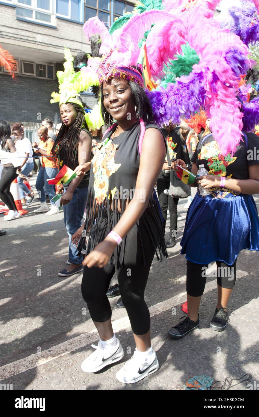 A Carnival performer at Notting Hill Carnival 2013 - London Stock Photo ...