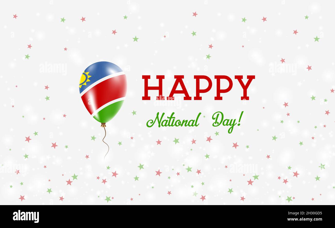 Namibia National Day patriotic poster. Flying Rubber Balloon in Colors ...