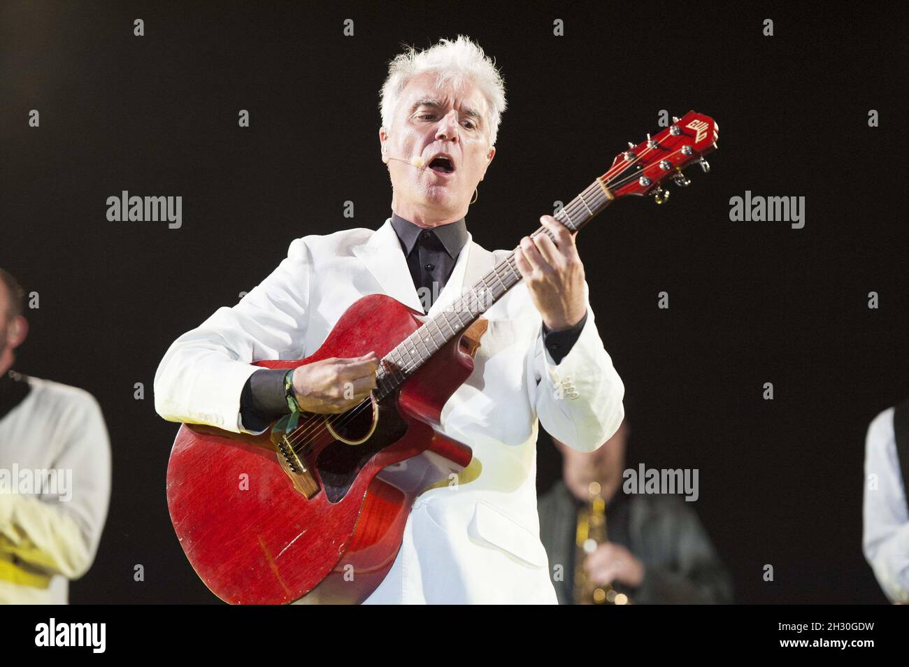 David Byrne peforms live on stage on day 1 of End of The Road Festival ...