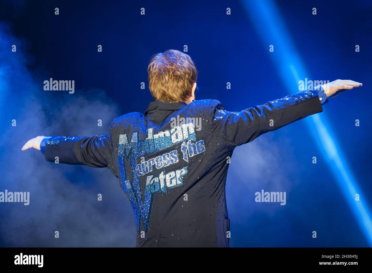 Elton John performs live on stage on Day 4 of Bestival 2013, Robin Hill ...