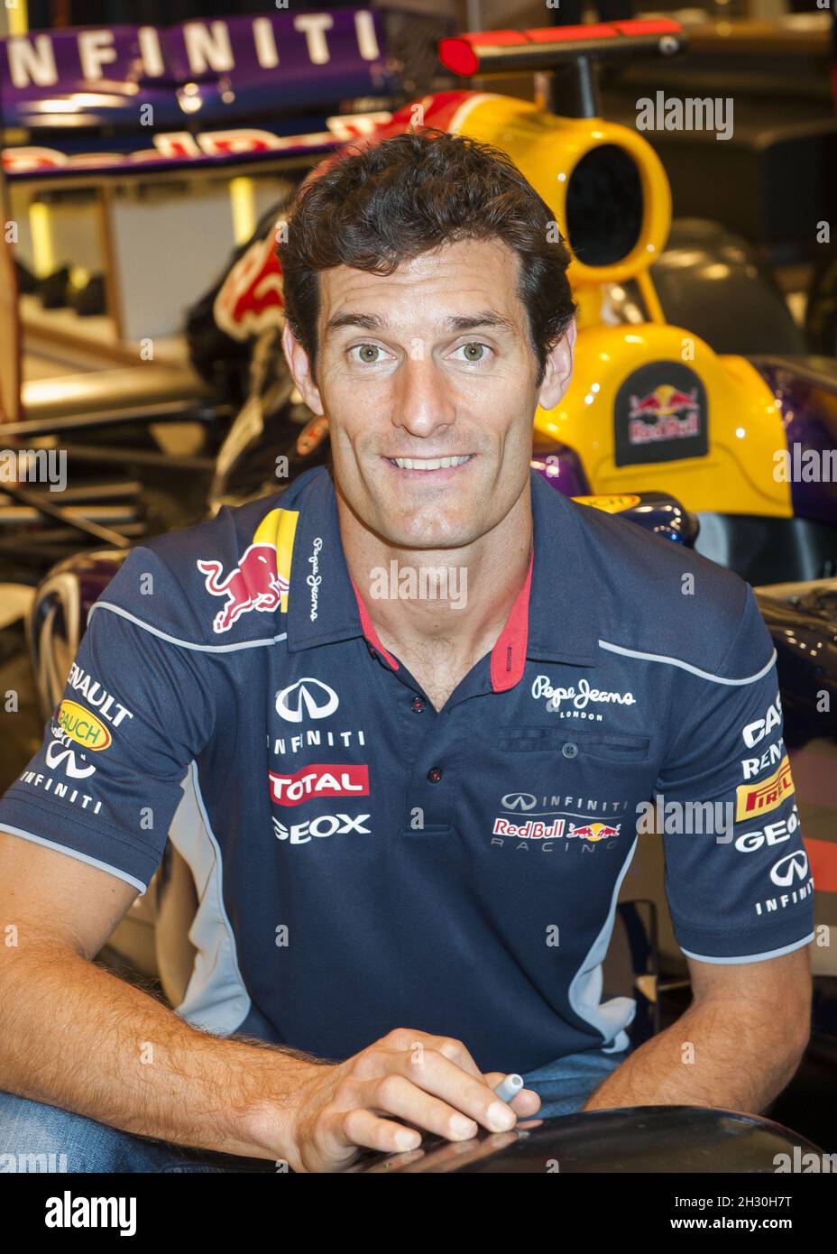 Mark Webber attending a photocall at the GEOX store on Oxford Street ...