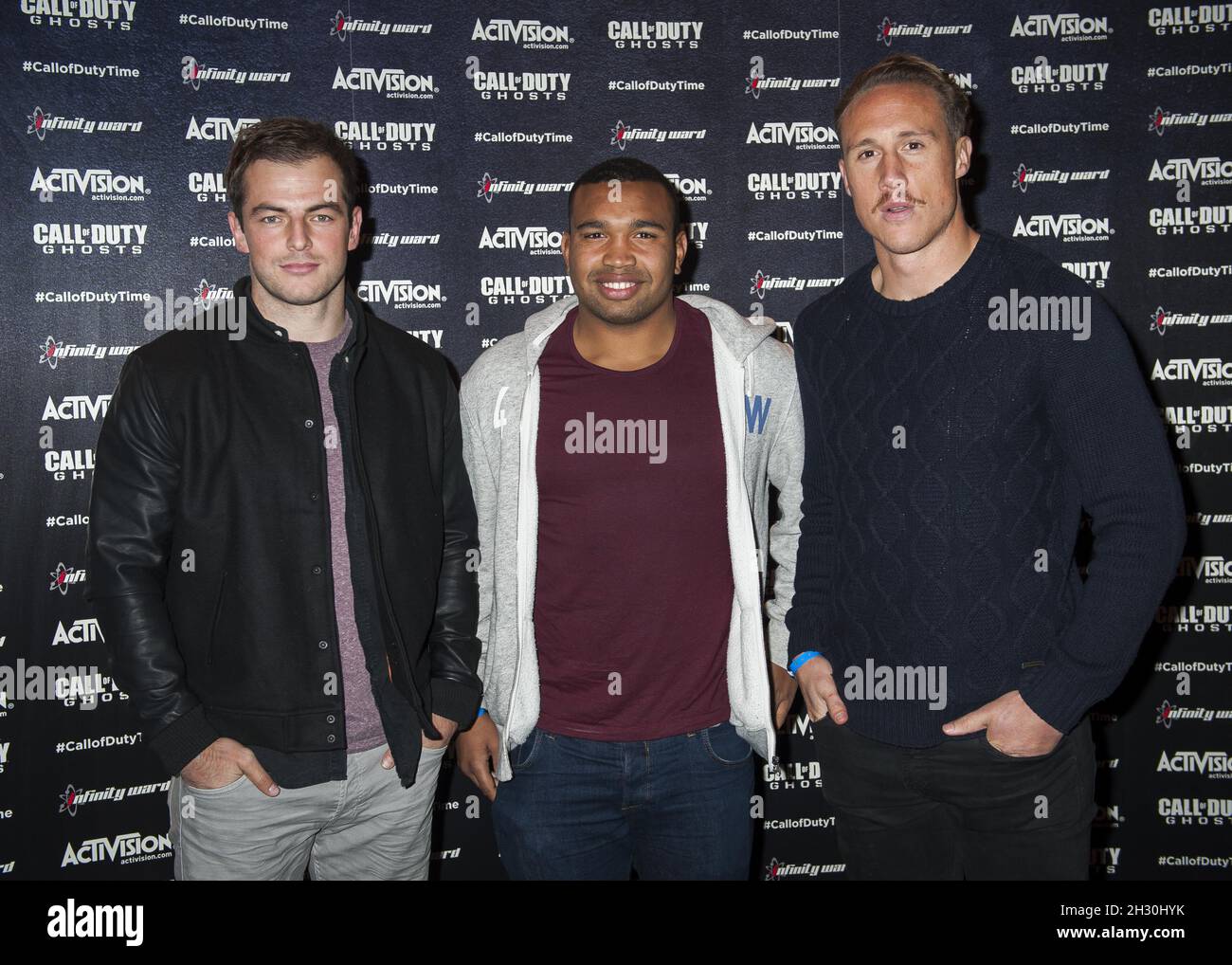 Stephen Myler, Danny Hobbs, and Jamie Wilson attend the Call of Duty ...