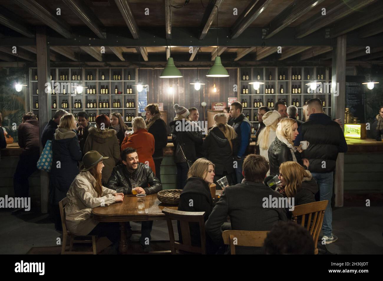 Members of the public enjoy The Nordic Bar at Winter Wonderland, Hyde ...