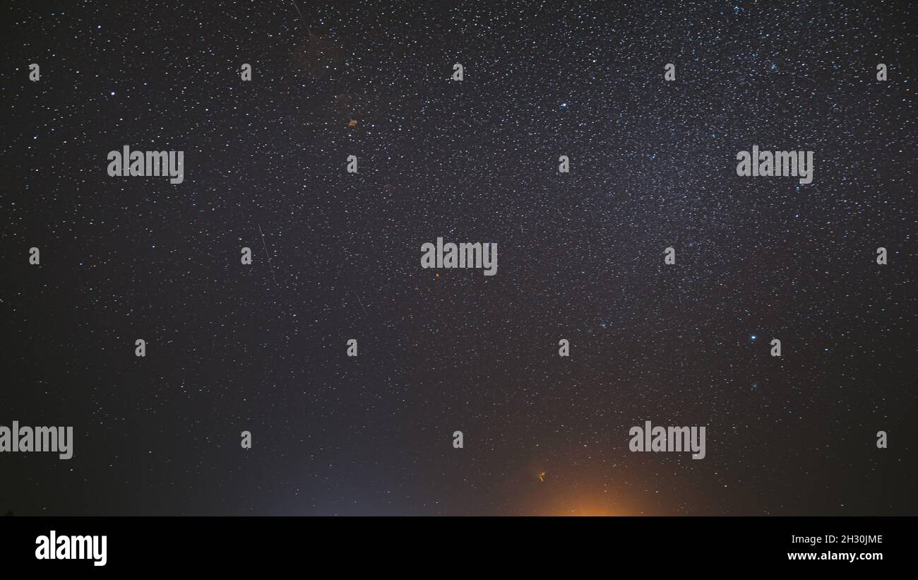 Real Colorful Night Sunset Sky Stars. Natural Starry Sky Background ...