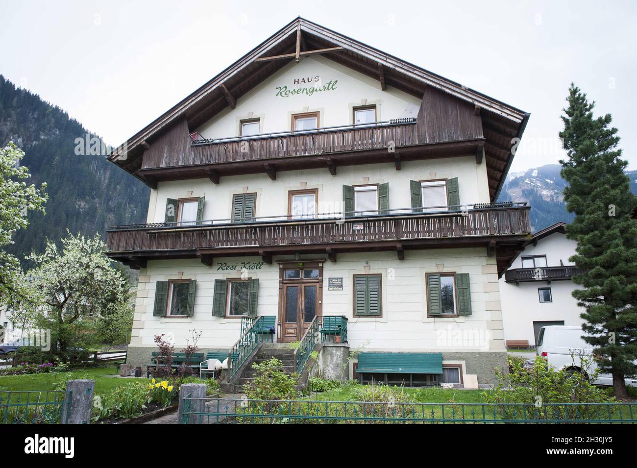 General view of an Austrian chalet on day 4 of Snowbombing Festival in ...