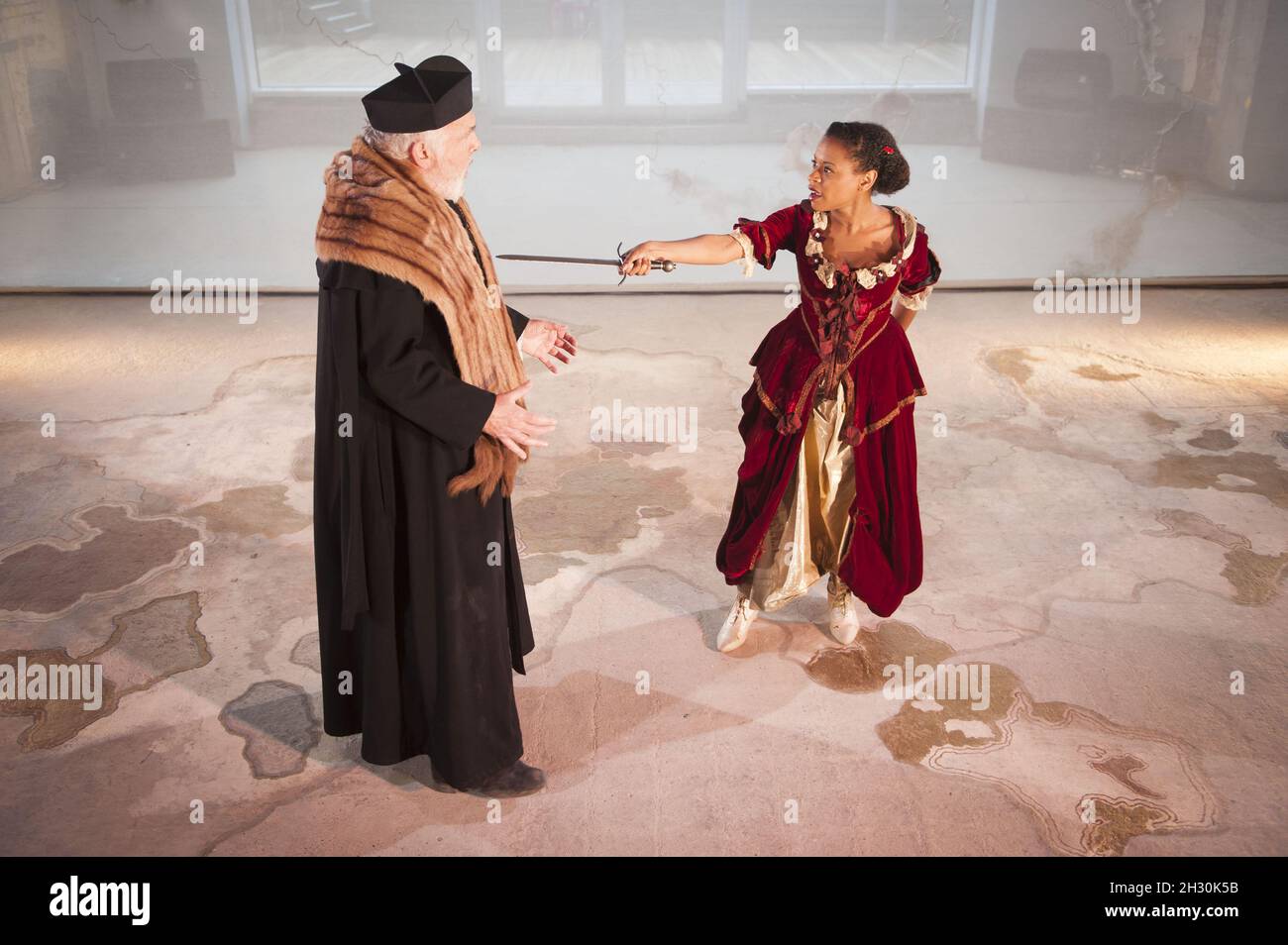 Ayesha Antoine (Aquilina) and Pip Donaghy (Antonio) rehearse the ...