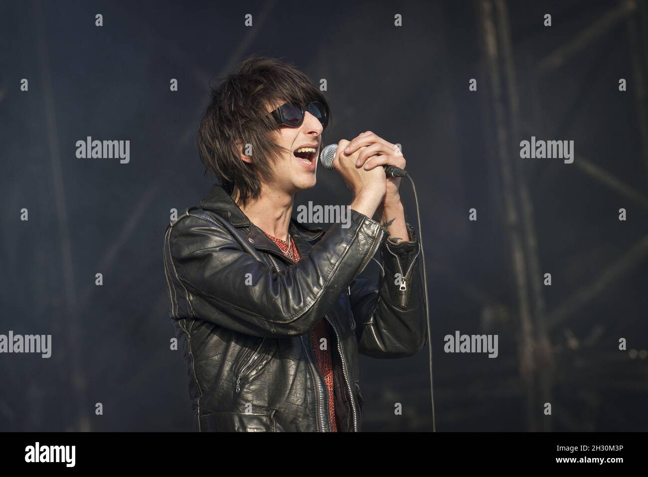 Faris Badwan of The Horrors plays live on stage on day two of Field Day ...